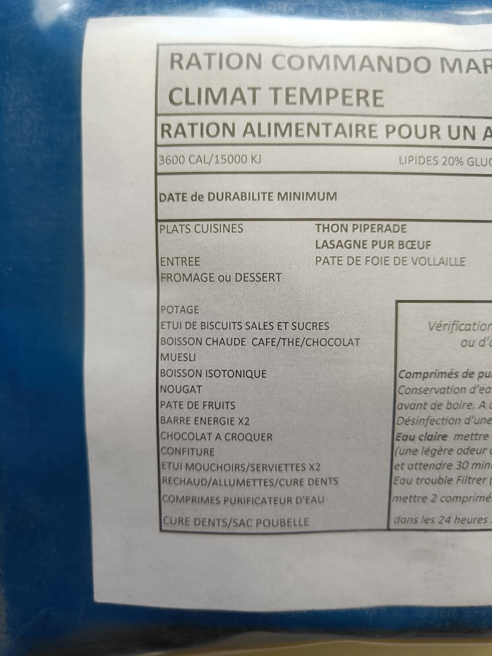 French MRE for Naval Commando BLUE | YourMilitaryStories